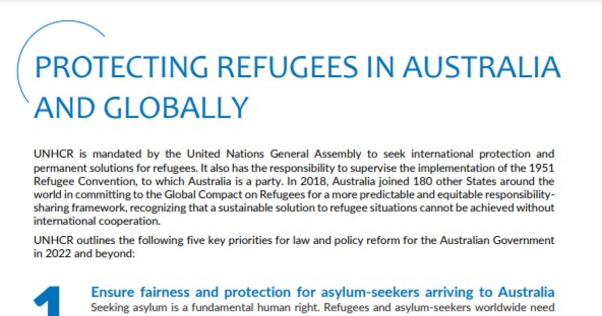 Protecting Refugees in Australia and Globally | UNHCR Australia