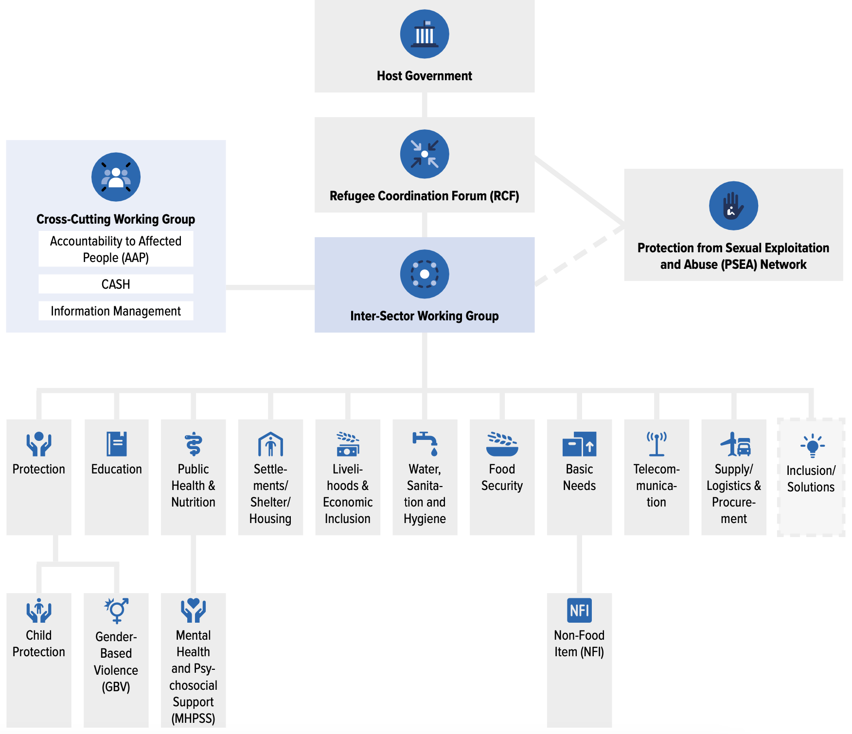 RCM Sample Structure Diagram | UNHCR Refugee Coordination Model
