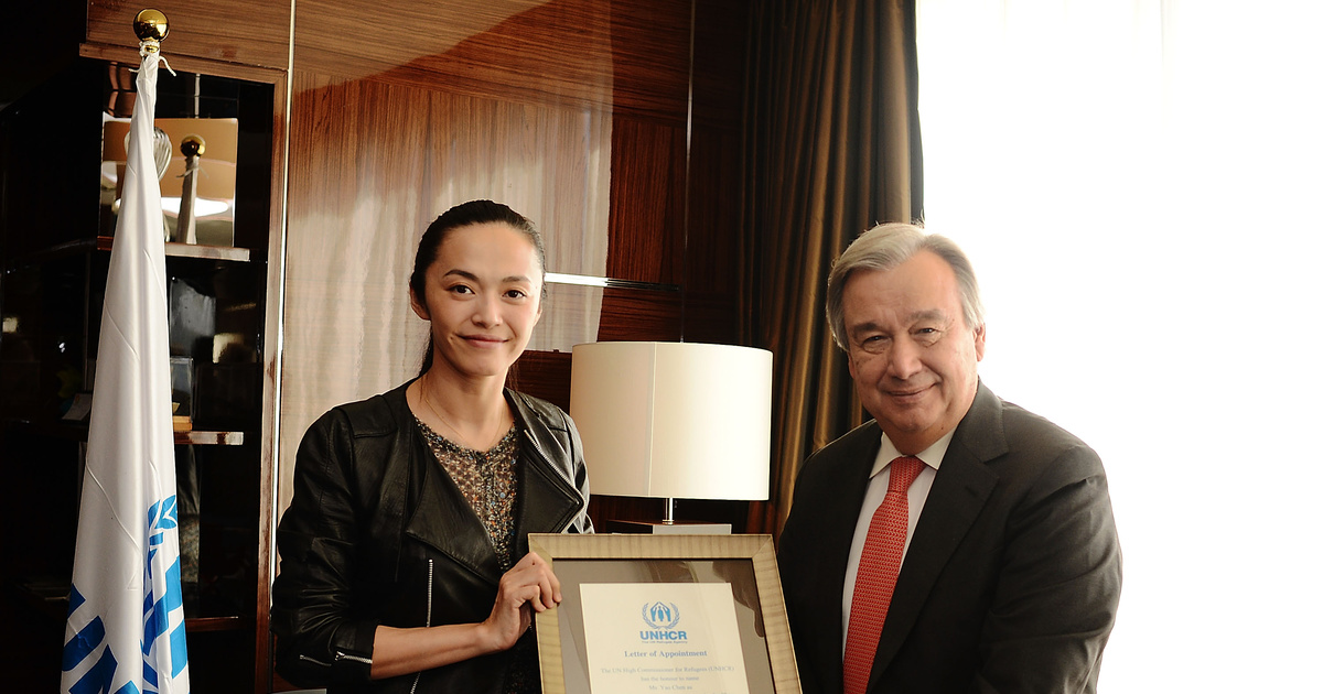 UNHCR chief praises work of Chinese Goodwill Ambassador Yao Chen | UNHCR